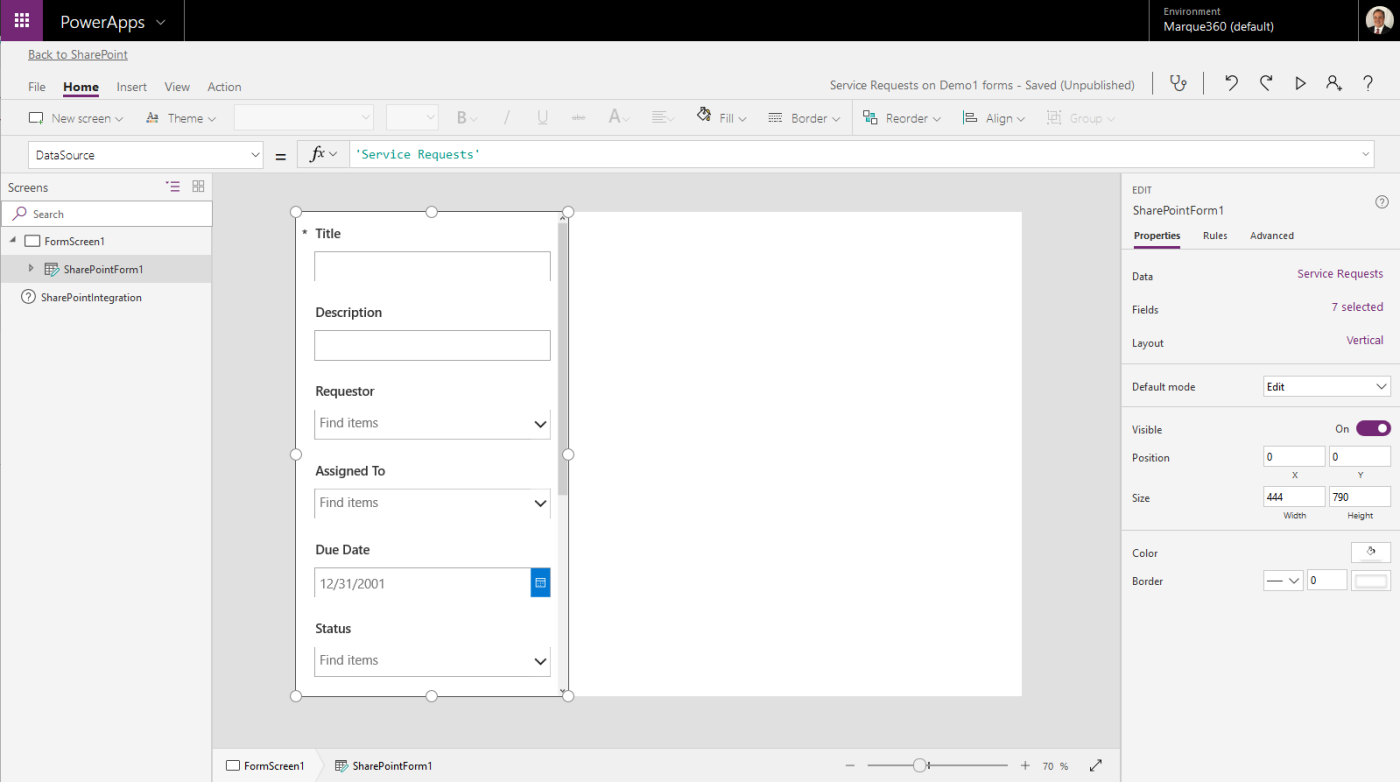 Creating PowerApps SharePoint List Forms for Custom Lists - Marque360